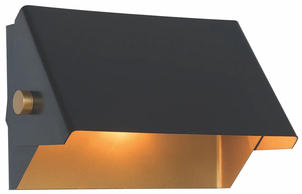 Zambelis 17093 nástěnné svítidlo, matná černá/zlatá, 2xG9, 22cm
