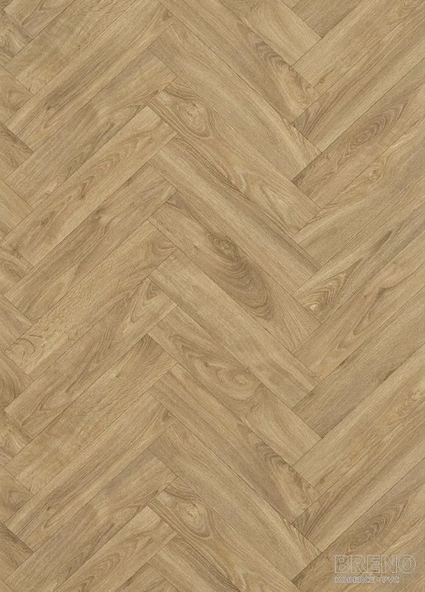 Breno PVC SLIMTEX Laurel Oak 316M - světle hnědé parkety, šíře 100 cm