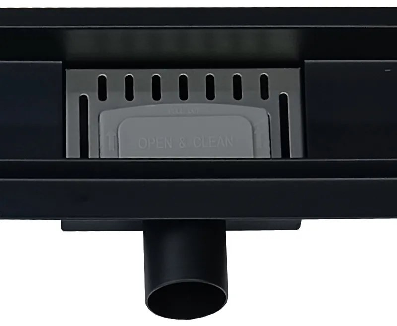 BPS-koupelny Sprchový odtokový žlab DL01 WAVE G5 HYD-2671 50 cm, černý