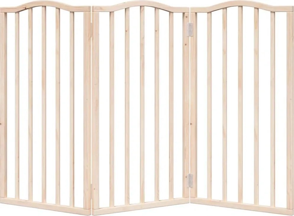 vidaXL Zábrana pro psy skládací 3 panely 150 cm topolové dřevo [352230] Barva: hnědý dub