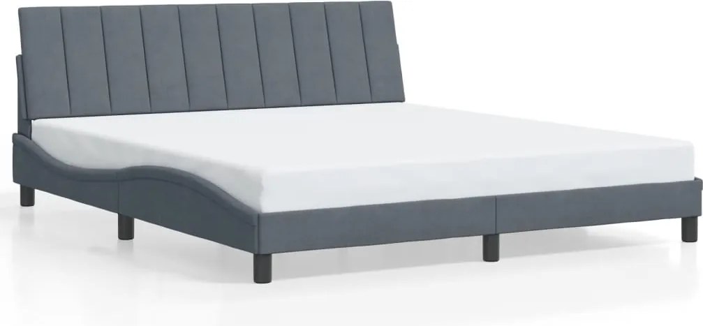 Rám postele s LED osvětlením bez matrace Hanko tmavě šedý 180 x 200 cm samet 3213794