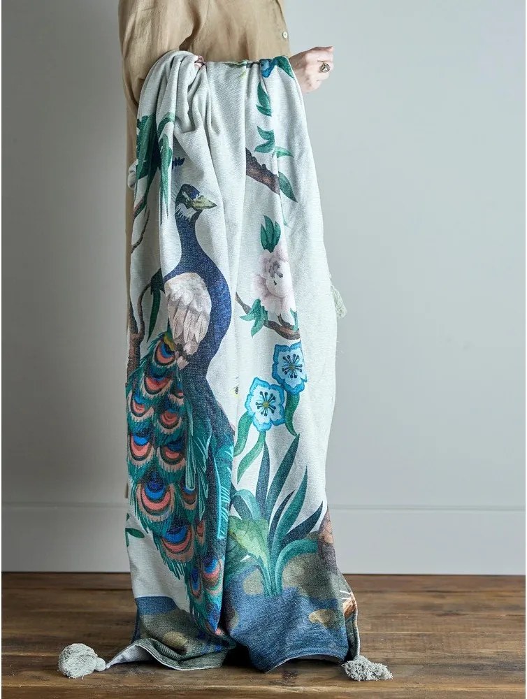 Zelená deka 130x155 cm Peacock – Bloomingville