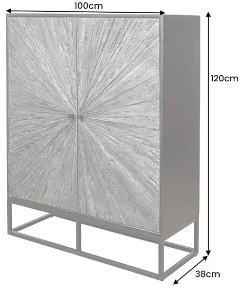Designová vysoká komoda Shark 120 cm šedá