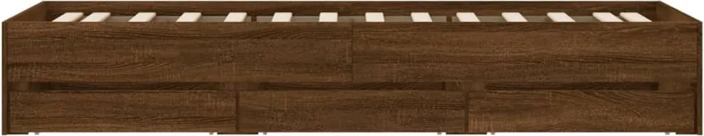 Rám postele se zásuvkami hnědý dub 90 x 190 cm kompozitní dřevo 3207328