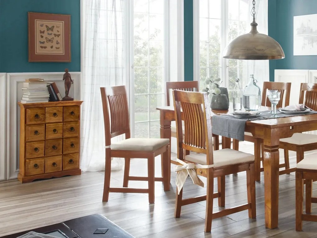 furniture-nabytek.cz - Masivní komoda Tahoma z akácie, lakovaná, přírodní – 58×25×82 cm