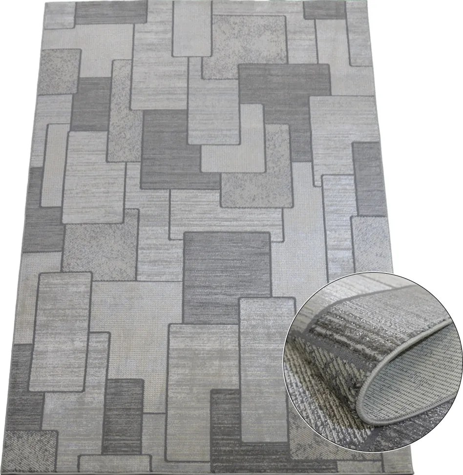 BE Koberec Esprit 3603 GREY - šedý obdélníkový Rozměr: 140x190 cm