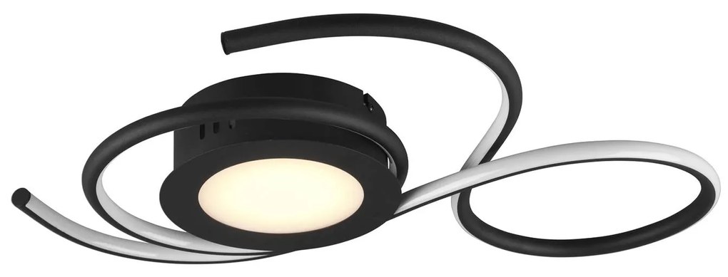 LED stropní svítidlo Jive, 50cm, černá matná