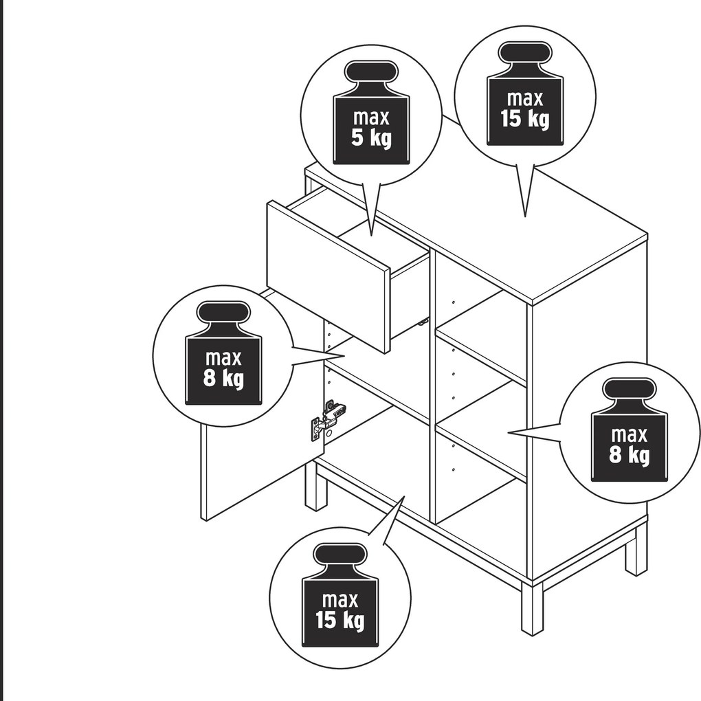 Tchibo - Odkládací koupelnová skříňka - barva: bílá