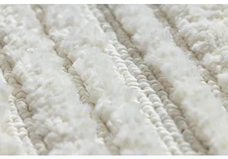 koberec SEVILLA AC53B pruhy bílá střapce, Berber, Maroko, Shaggy velikost 160x220 cm | krásné koberce cz