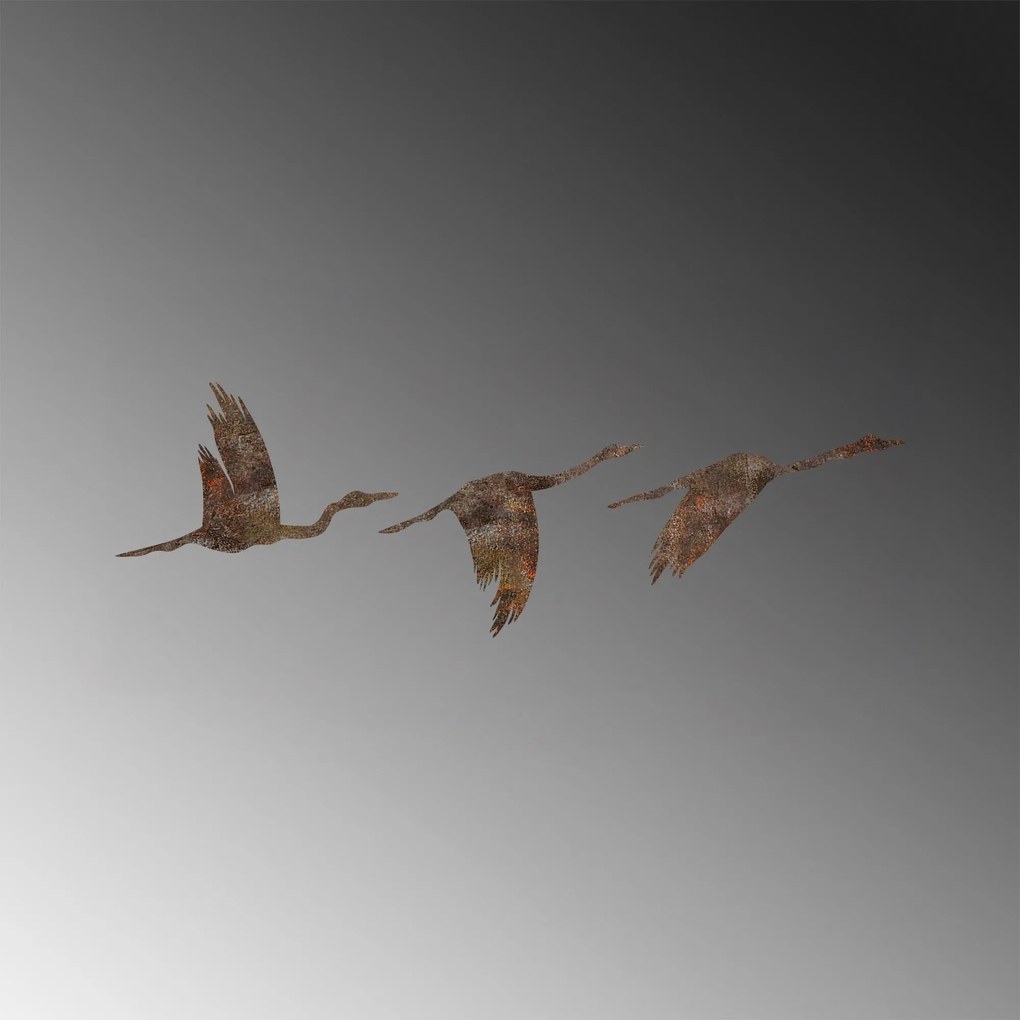 Nástěnná kovová dekorace Rusty Birds 1 vícebarevná