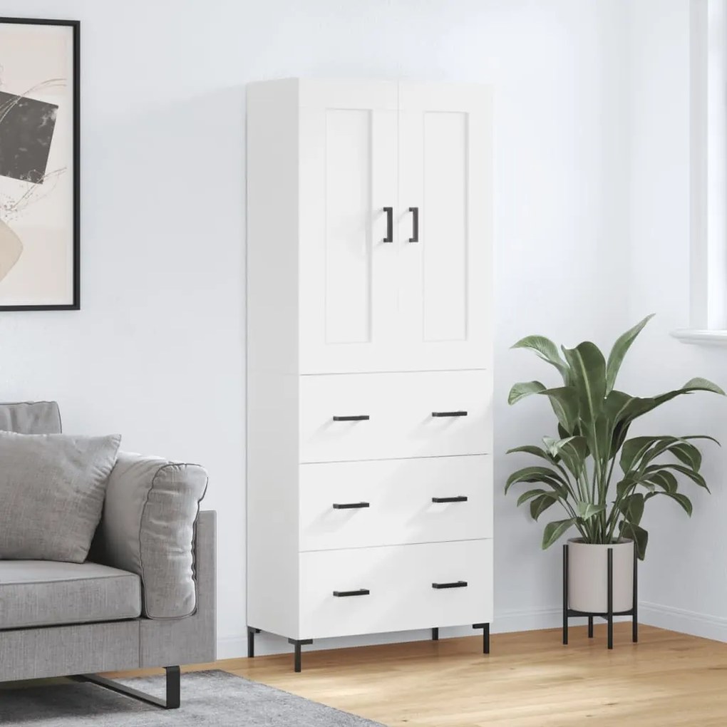 vidaXL Skříň highboard bílá 69,5 x 34 x 180 cm kompozitní dřevo