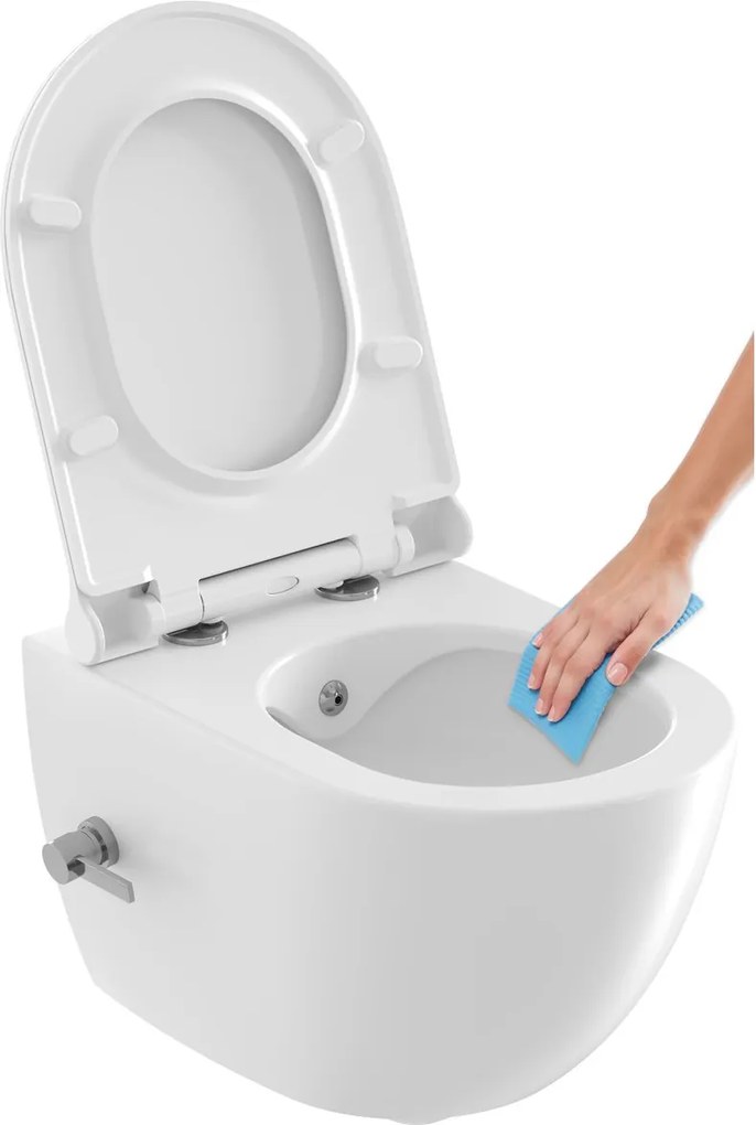 Ravak WC bidet Uni Chrome RimOff závěsný 36 x 51 x 35 cm integrovaná baterie a bidetová sprška bílá X01912