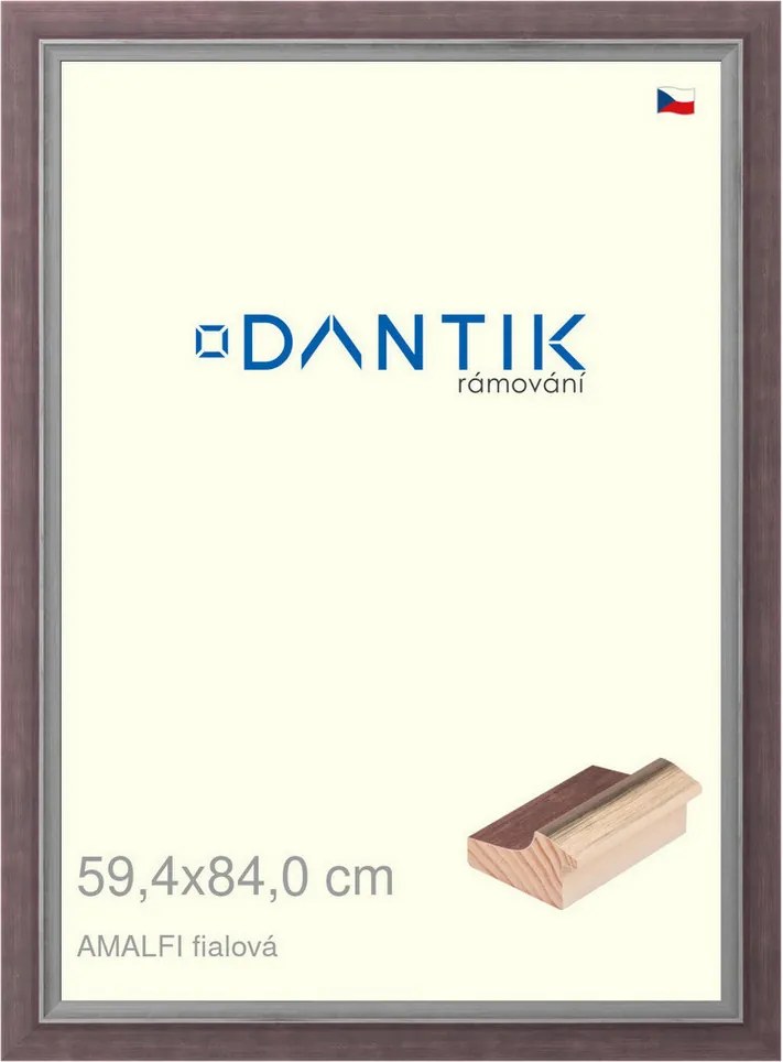 DANTIK rámeček 59,4x84 | AMALFI fialová (Plexi Čiré)