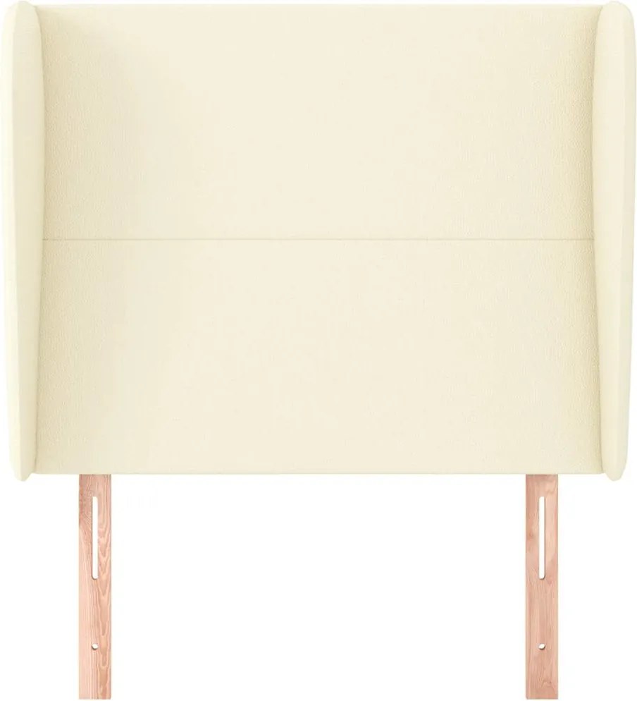 Čelo postele typu ušák krémové 103 x 23 x 118/128 cm umělá kůže 3117762