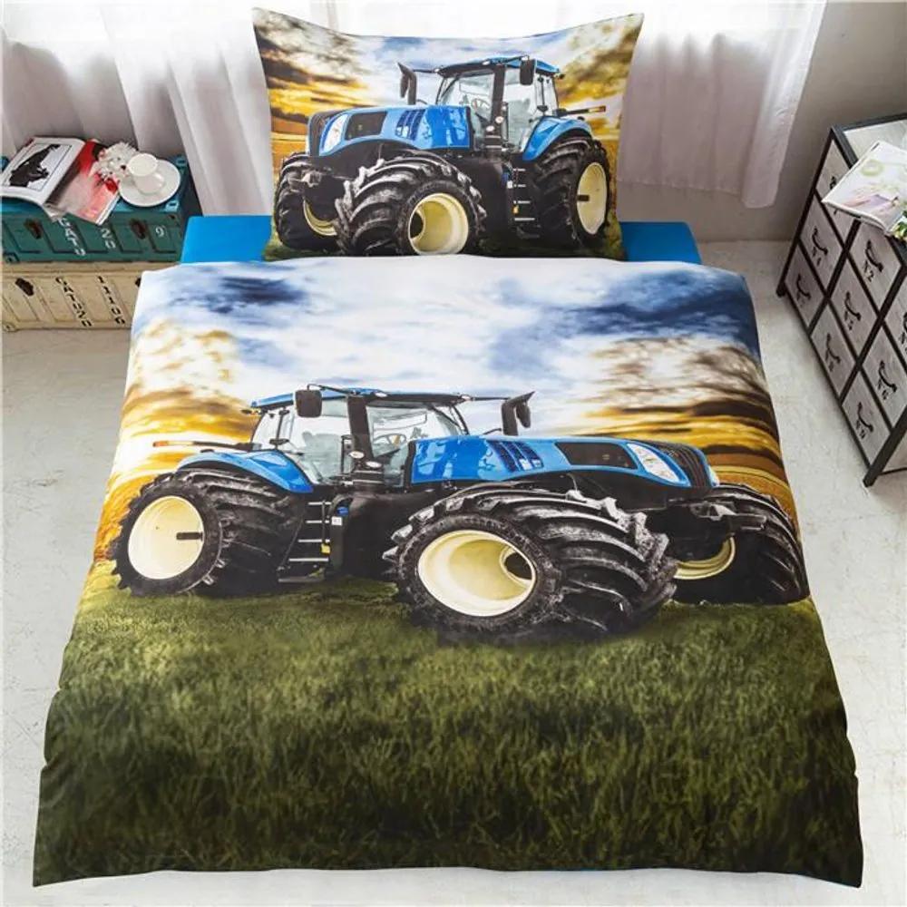 3D povlečení 140x200, 70x90 cm - Traktor na trávě | BIANO