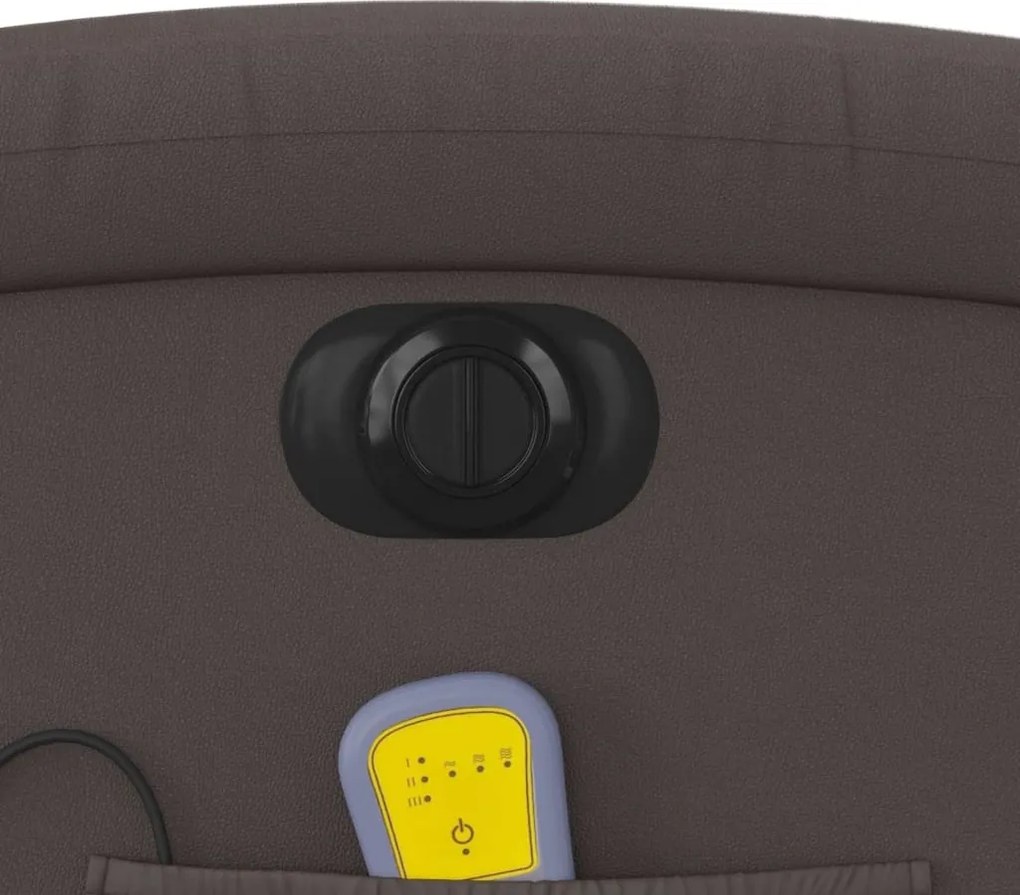 vidaXL Elektrické masážní polohovací křeslo pravá kůže [3204259] Barva: Šedá