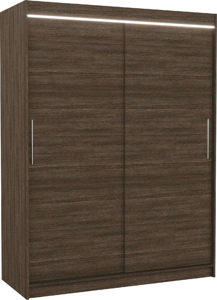 ADRK Furniture Posuvná skříň s LED osvětlením DENVER 150 SW-DEN-CH-150+L-V114