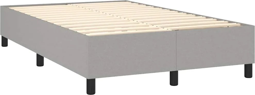 Box spring postel s matrací a LED světle šedá 120x200 cm textil 3135101
