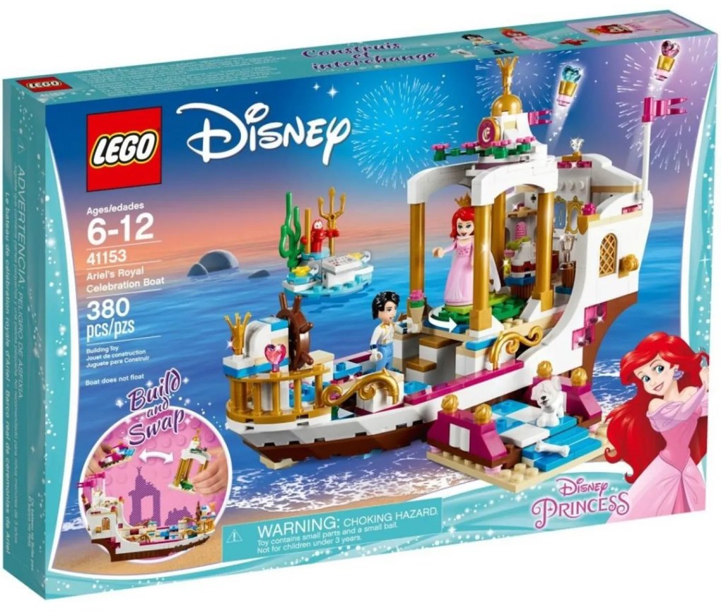 Stavebnice lego disney 41153 arielin královský člun na oslavy