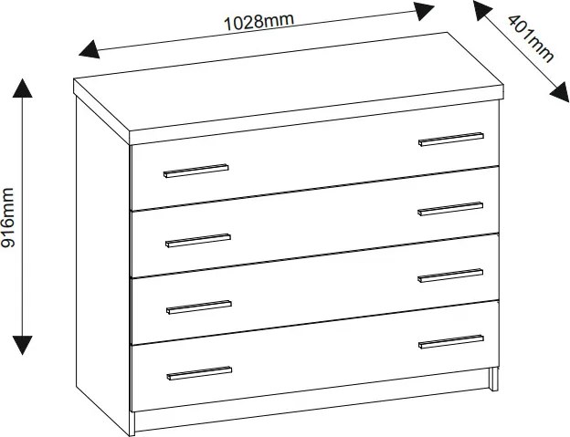 Komoda 4S VERONIKA dub sonoma/wenge