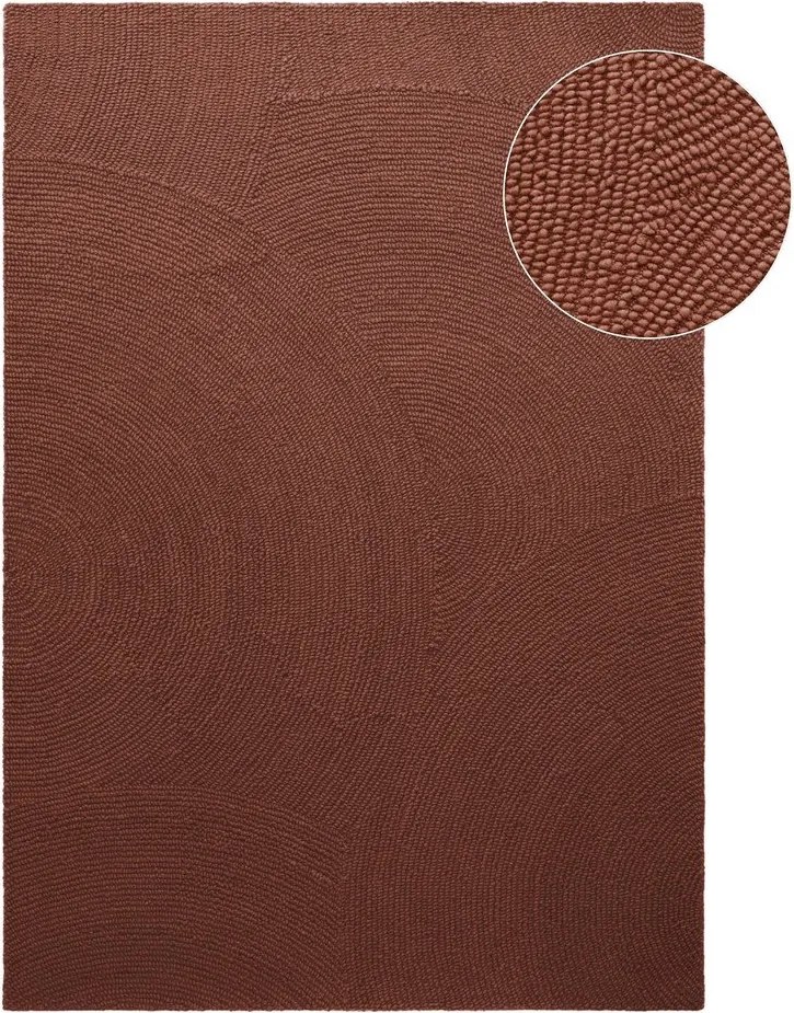 Ručně tkaný vlněný koberec v cihlové barvě 80x150 cm Calmio – Hanse Home
