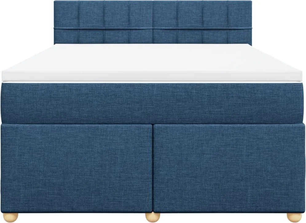 Box spring postel s matrací modrá 160x200 cm textil 3286737