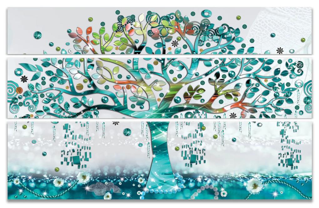 Malvis ® Obrazy tyrkysový strom Velikost: třídílný obdélník - 90x60 cm