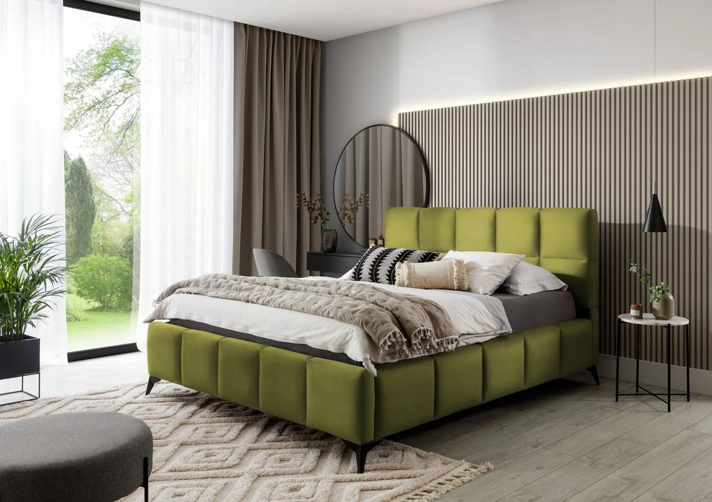 Eltap Čalouněná postel Mist Materiál a barva potahu: Loco 33 - zelená, Rozměry (cm): 160x200