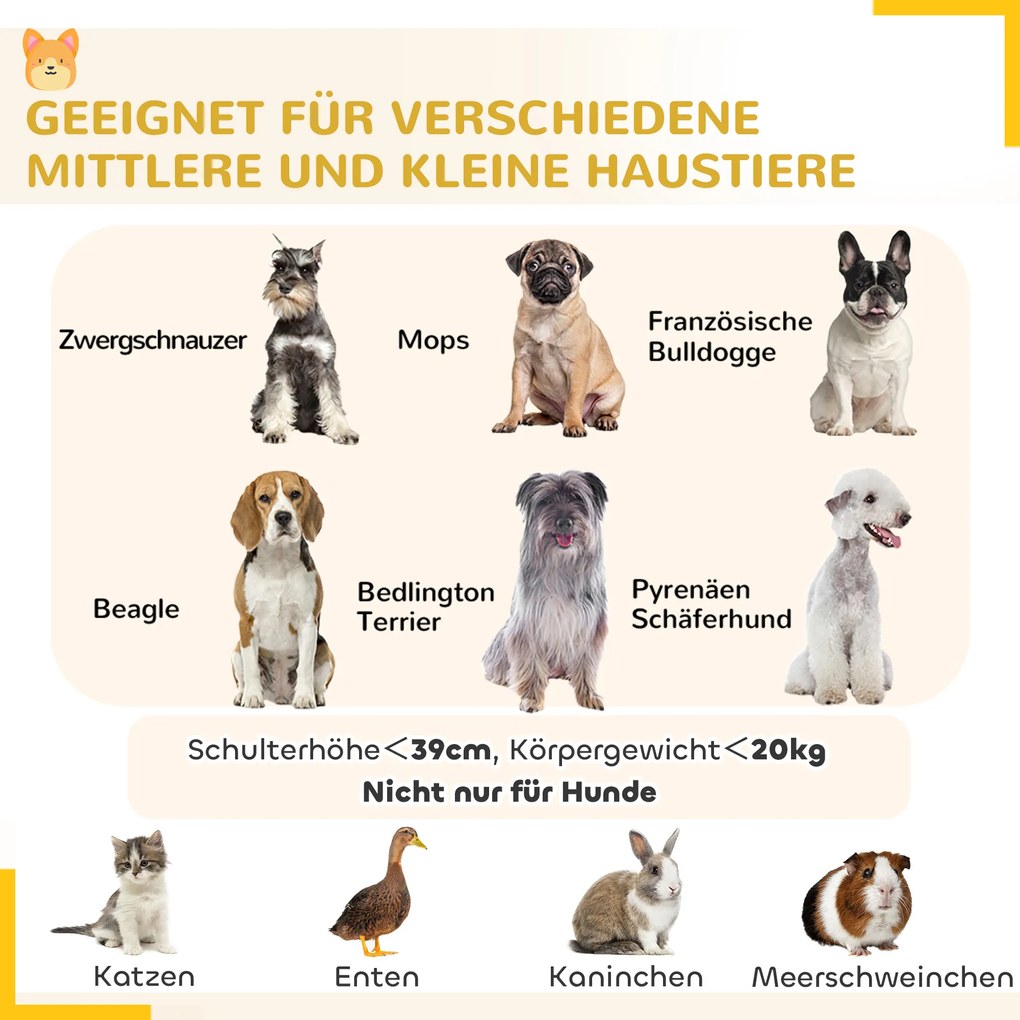 PawHut výběh pro štěňata, ohrádka pro štěňata s dvířky, oknem, ohrádka s prodyšnou síťovinou, pro malé a střední psy do 20 kg, vnitřní i venkovní, 15…