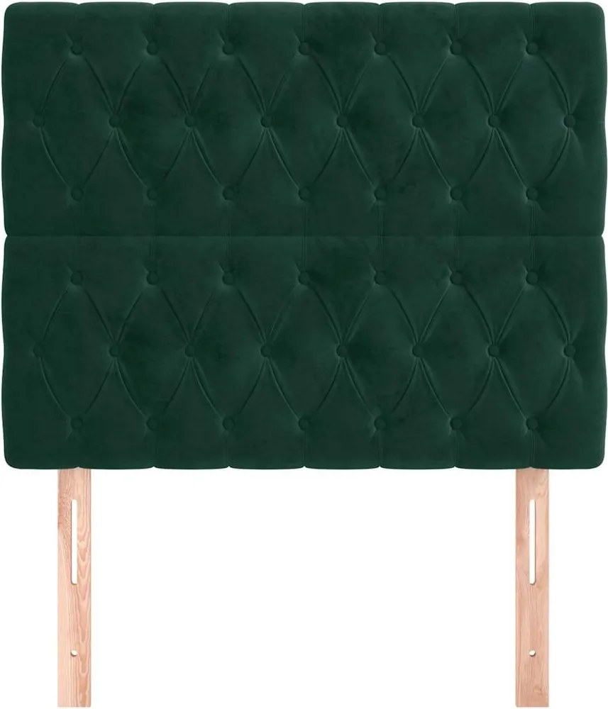 Čelo postele tmavě zelené 90x7x118/128 cm sametové 3116707