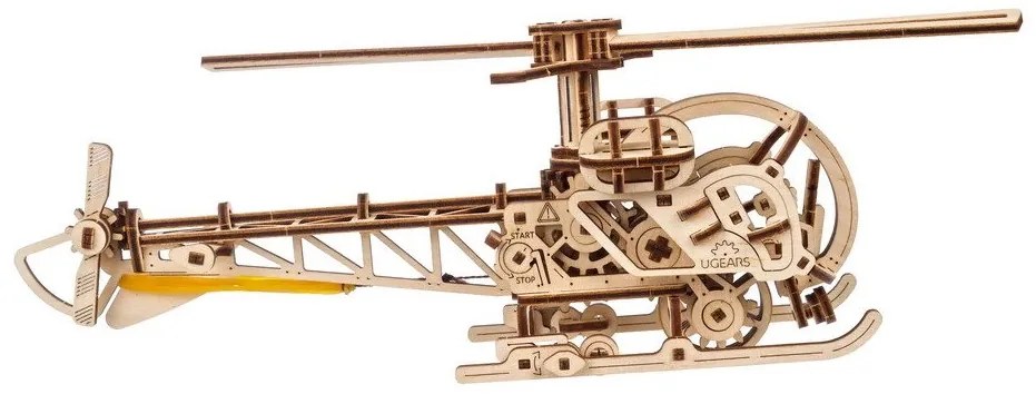 Ugears 3D Dřevěné mechanické puzzle MINI Helicopter