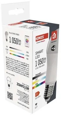 Emos lighting Chytrá LED žárovka GoSmart A60 / E27 / 11 W (75 W) / 1 050 lm / RGB / stmívatelná / WiFi 1520503501