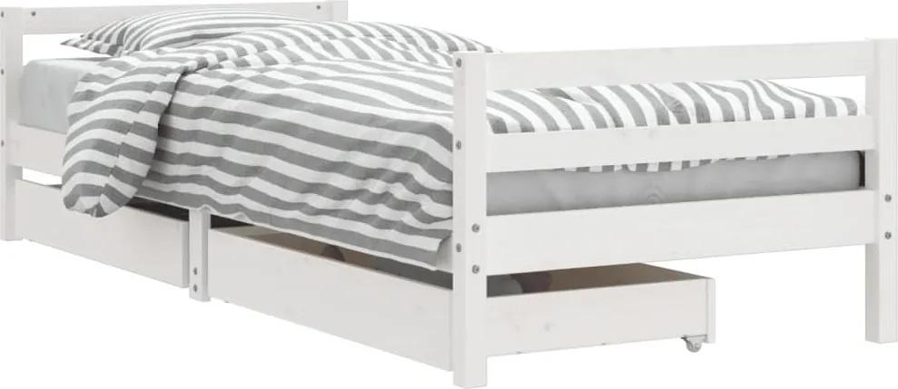 vidaXL Dětská postel se zásuvkami 90x200 cm masivní borové dřevo [834439] Barva: Přírodní