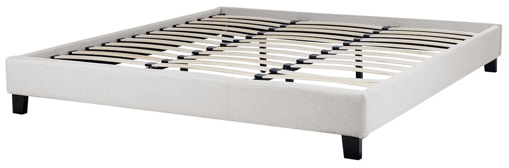 Čalouněná postel 180 x 200 cm šedá ROANNE Beliani