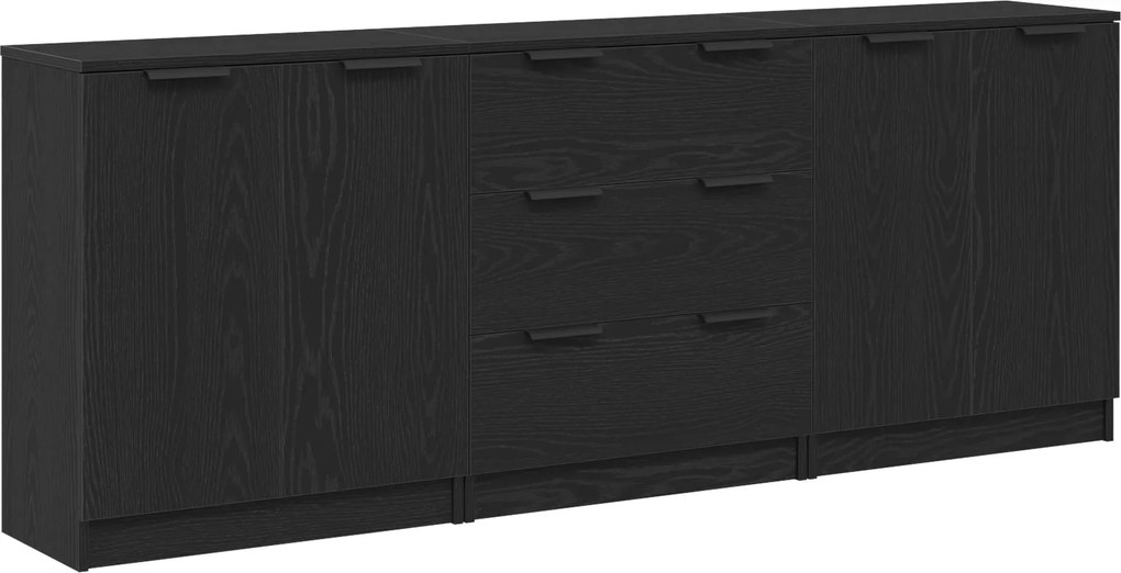 Servírovací skříň 3 ks Černý dub 180 x 30 x 70 cm 3332514