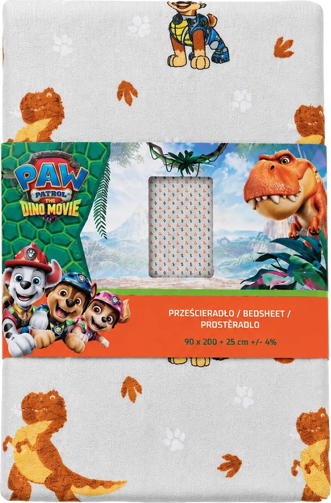 Dětské jersey prostěradlo Paw Patrol Dino Bleděmodré
