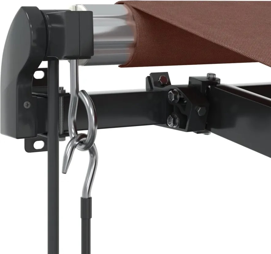 Automatická zatahovací markýza s LED světly hnědá 450 x 350 cm 3215410