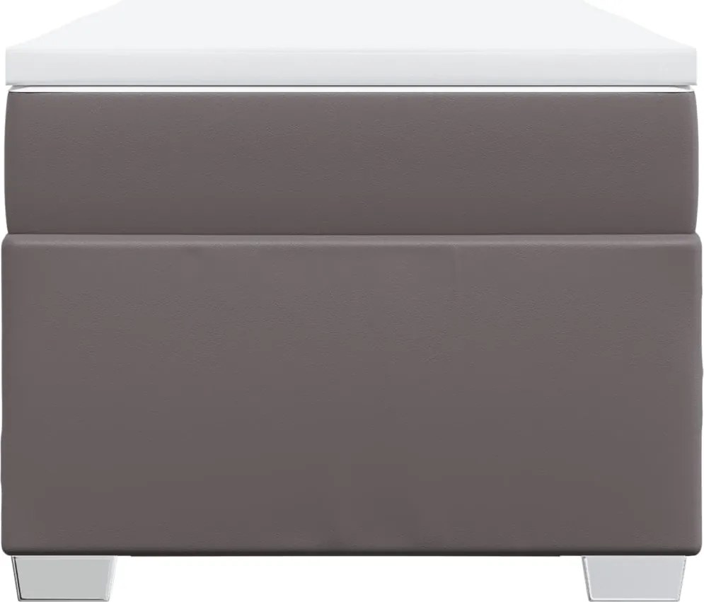 Box spring postel s matrací šedá 80 x 200 cm umělá kůže 3285187