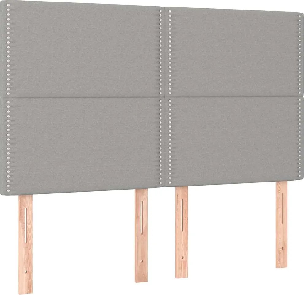 Box spring postel s matrací světle šedá 140 x 200 cm textil 3128445