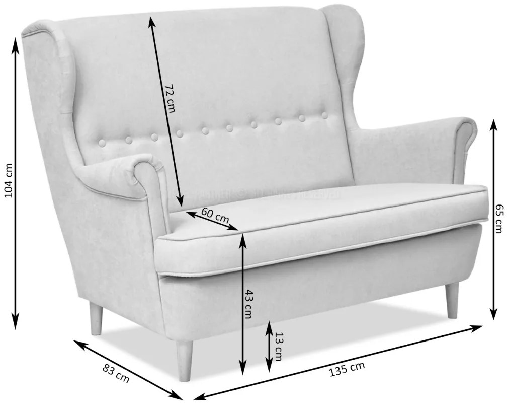 Dvoukřeslo ušák DENIZ - zelené / buk