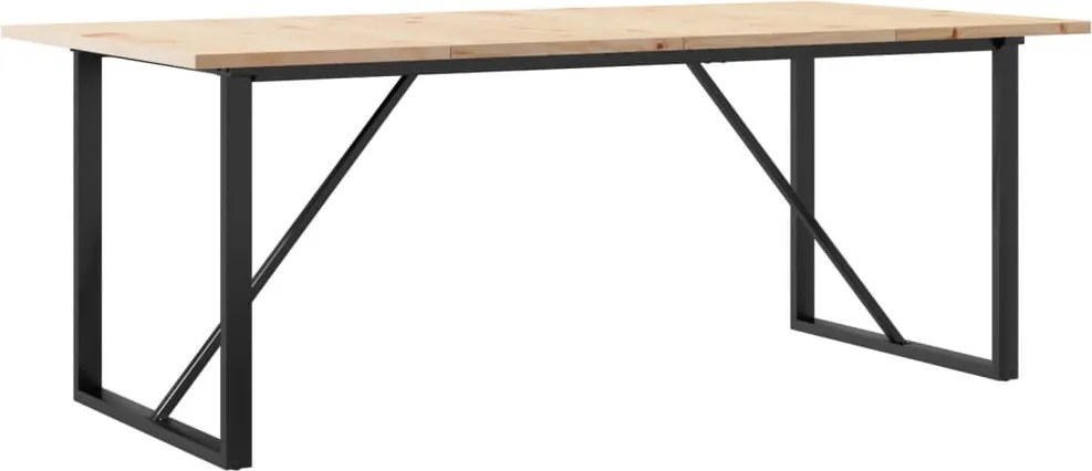 Jídelní stůl s O rámem 200x100x75,5 cm borové dřevo a ocel 3282745