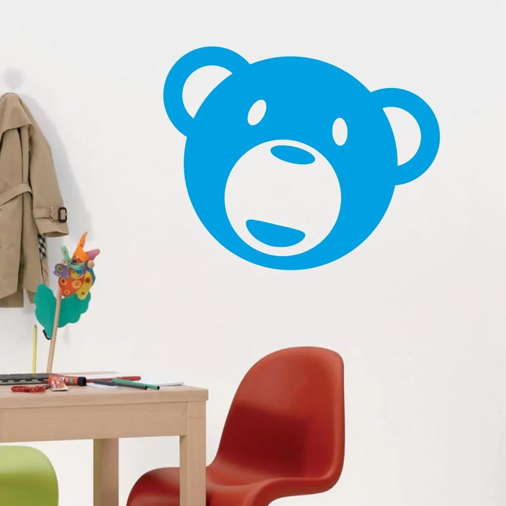 WALLVINIL Samolepky na zeď - Hlava medvídka Barva: Modrá světlá, Velikost: 60x42 cm