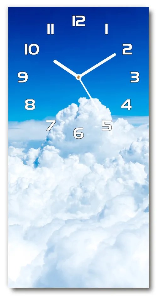 Wallmuralia Nástěnné hodiny tiché Let nad mraky 30x60 cm