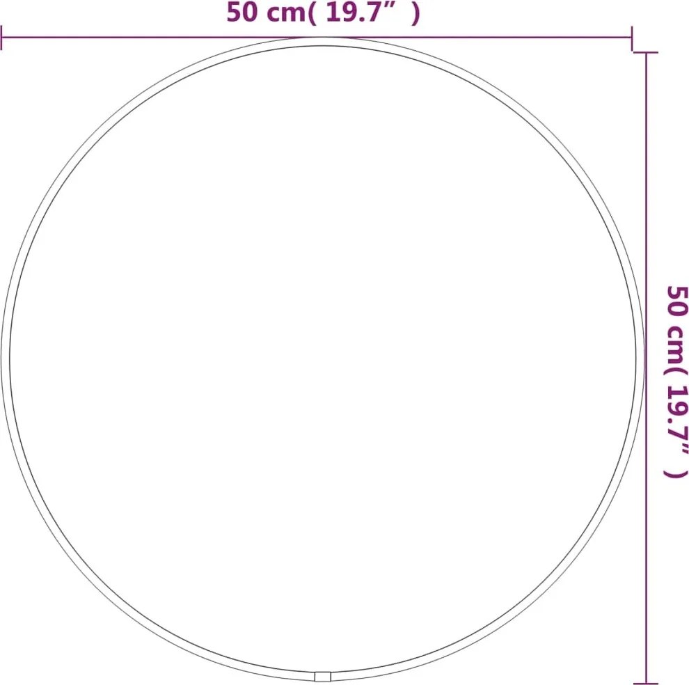 vidaXL Nástěnné zrcadlo Ø 50 cm kulaté [348181] Barva: Stříbrná