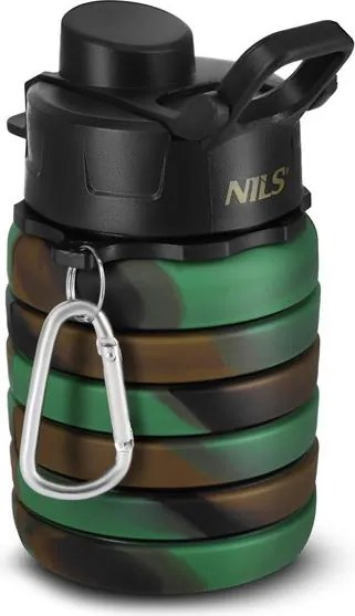 NC4106 ZELENÁ SILIKONOVÁ SKLÁDACÍ LÁHEV 500ML NILS CAMP
