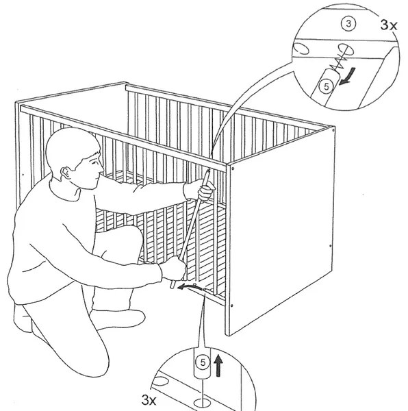 Dětská postýlka Luca 70x140 cm, bělená pinie