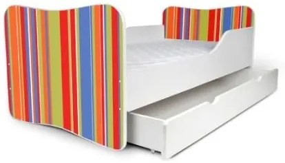 Dětská postel - Oranžové proužky se šuplíkem - butterfly - 160 x 70 cm