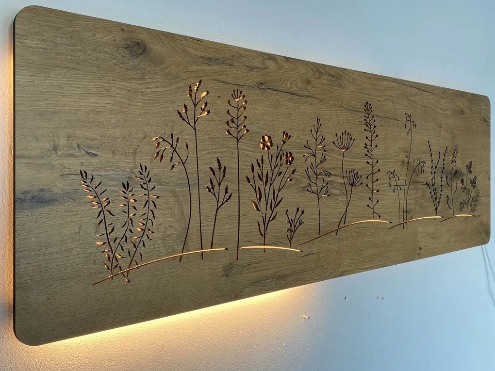 Li-Go "Louka dlouhá" světelný obraz 230V 120x40 cm provedení povrchu: jedle
