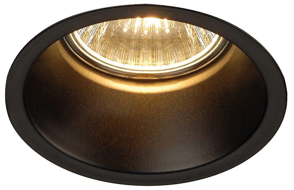 SLV 112910 Horn GU10, záputná bodovka do podhledu, 1x50W, 230V, černá, prům. 8,3cm