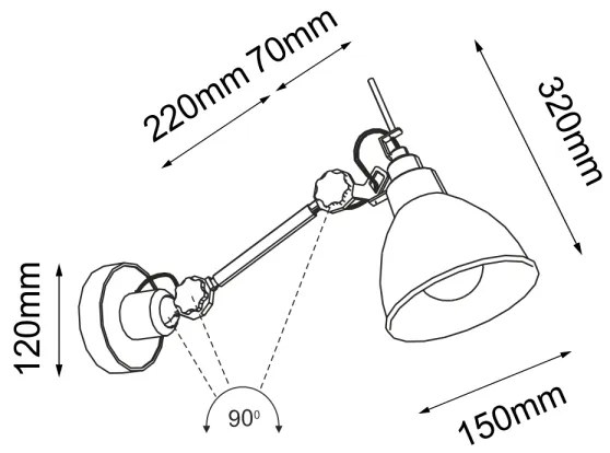 Shilo 4481 - Nástěnná lampička DAISEN 1xE27/15W/230V černá